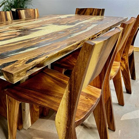 Heirloom Wooden Chairs Monkey Pod Wood Minimal Modern Ergonomic