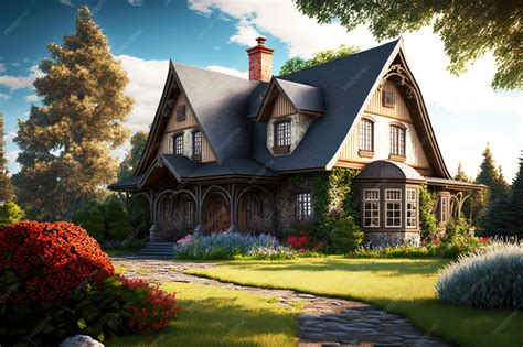 Premium Photo Original Cozy House Exterior Country House With Paths