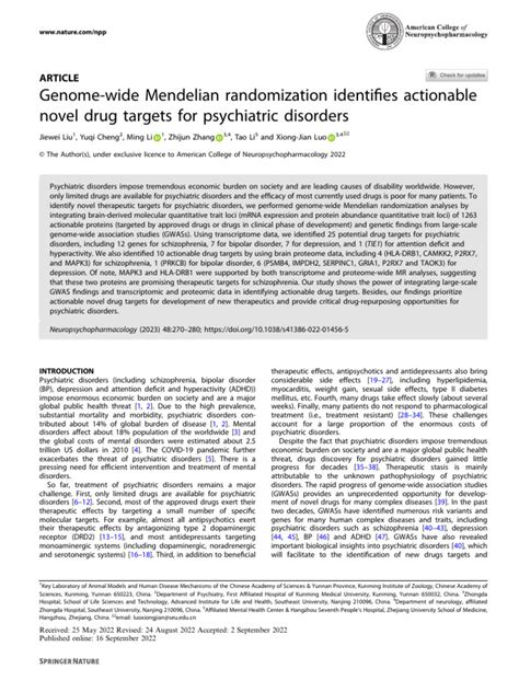 Genome Wide Mendelian Randomization Identifies Actionable Novel Drug