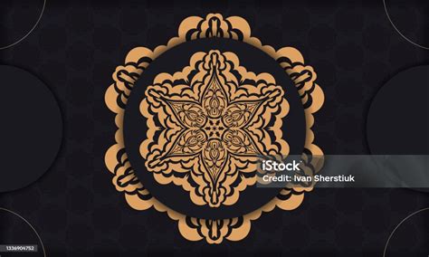 고급스러운 빈티지 장식품과 로고를 위한 장소가 있는 블랙 백 엽서 인쇄 디자인을 위한 템플릿 0명에 대한 스톡 벡터 아트 및