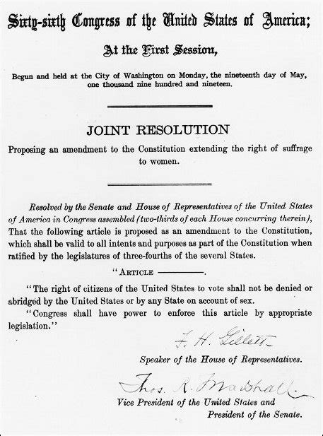 19th Amendment Modern American History