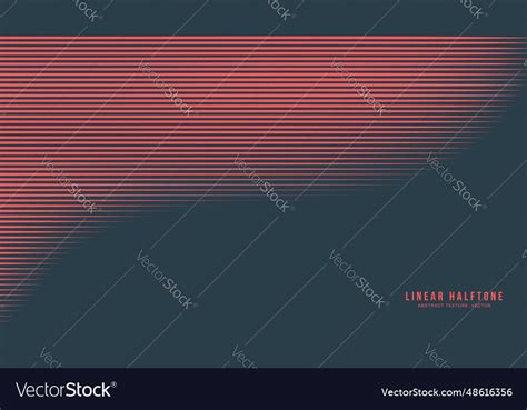 Linear Halftone Pattern Smooth Curved Border Red Vector Image