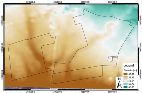 Input X Band Insar Digital Elevation Models Dem For The Test Site As