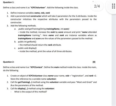 Solved Define A Class And Name It As Icpcvolunteer Add
