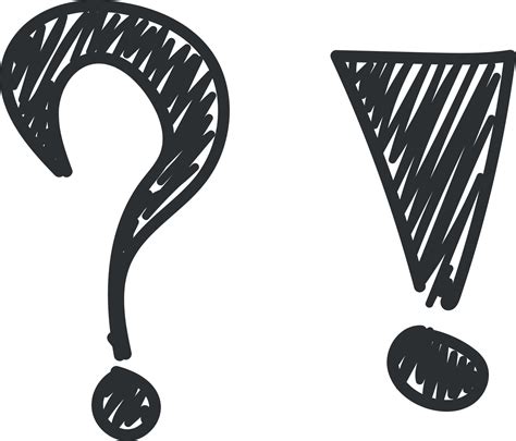 Hand Drawn Punctuation Marks Question Exclamination Ellipsis Marks
