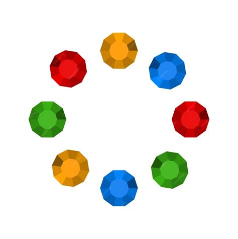 Premium Vector Sex Colore Diamond Set 6 Colors Diamond Vector Round