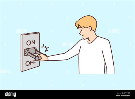 Man Uses Breaker To Turn Off Electricity Or Stop Internet Connection Guy Starts Electricity