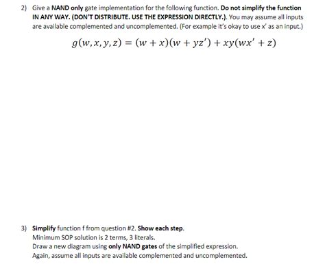 Give A NAND Only Gate Implementation For The Chegg
