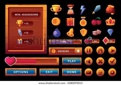 Mobile Game Ui Design Over Royalty Free Licensable Stock Illustrations Drawings