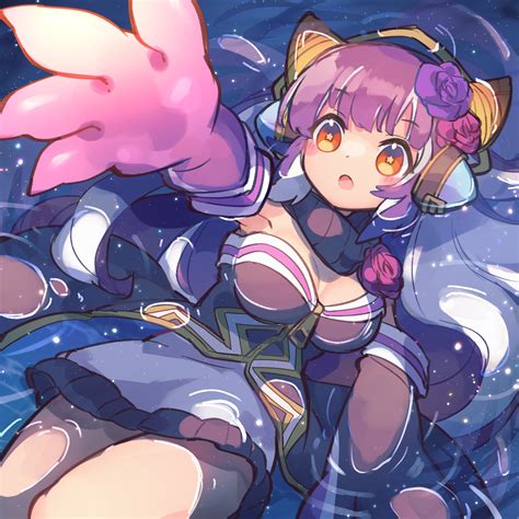 Kuuron Moesann17 Puzzle And Dragons Highres 1girl Breasts Cleavage