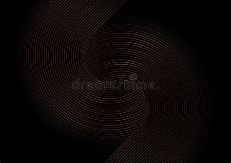 Deluxe Golden Minimal Round Lines Abstract Futuristic Tech Background Stock Vector