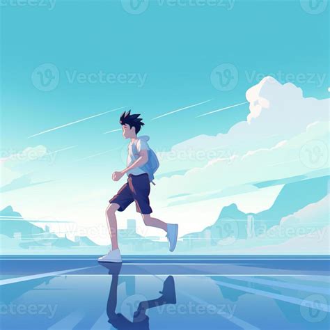 Anime Boy Running Away