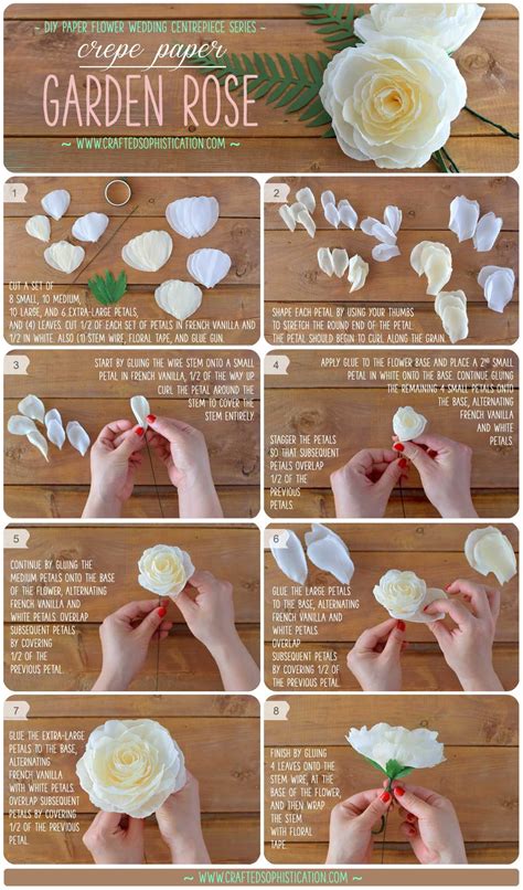 Diy Crepe Paper Garden Rose Paper Flowers Wedding Paper Flower