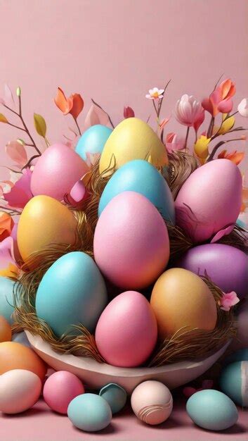 Premium Photo Beautiful Easter Background With Colorful Easter