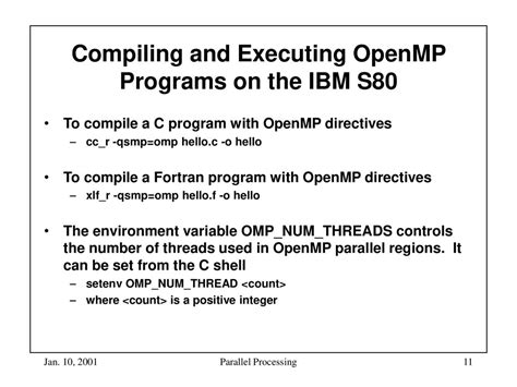 September Parallel Processing CS Lecture Shared Memory Parallel Programming