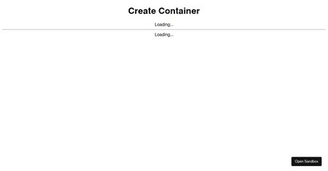 Create Container Codesandbox