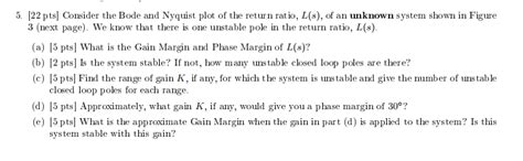 solved 5 [22 pts] consider the bode and nyquist plot of the