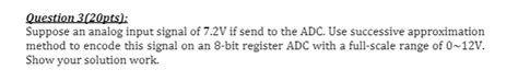 Solved Question Pts Suppose An Analog Input Signal Of Chegg
