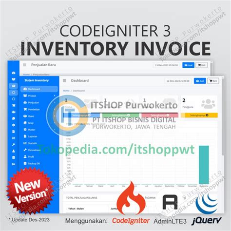 Jual Source Code Aplikasi Web Inventory Stock Orders Invoice CodeIgniter 3 Kab Banyumas