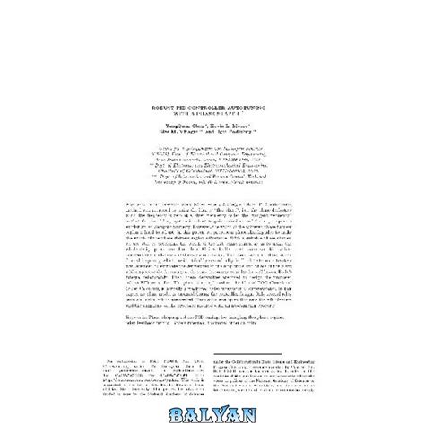 دانلود کتاب Robust Pid Controller Autotuning With A Phase Shaper بلیان