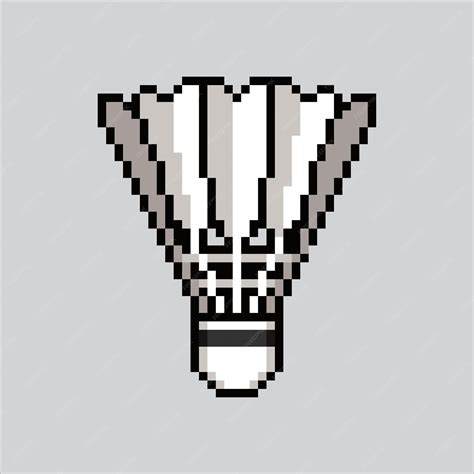 Premium Vector Pixel Art Illustration Shuttlecock Pixelated