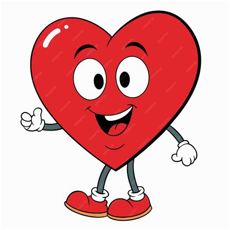 Heart Cartoon Clip Art Vector Illustration Design Premium Ai