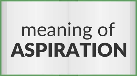 What Aspirations Mean