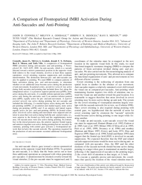 Pdf A Comparison Of Frontoparietal Fmri Activation During Anti