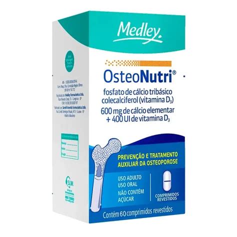 Osteonutri 600mg400 Ui 60 Comprimidos Revestidos Sabor Sem Sabor