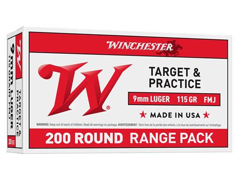 Winchester Ammo 9mm Luger 115 Grain Fmj Centerfire • Shooters World