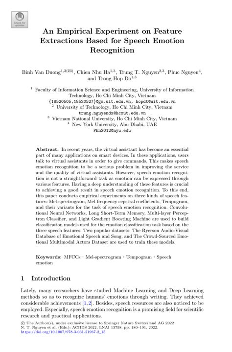 Pdf An Empirical Experiment On Feature Extractions Based For Speech