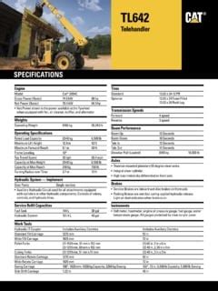Caterpillar Telehandler Specs