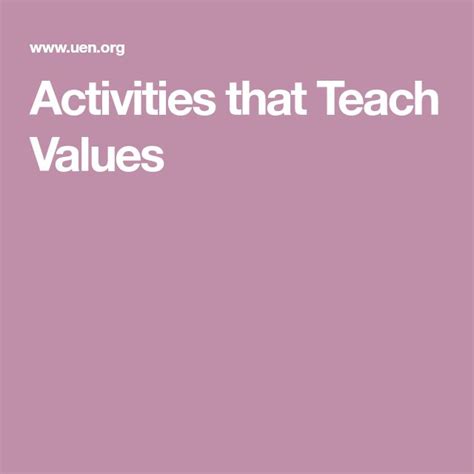 Teaching Values Through Fun Activities