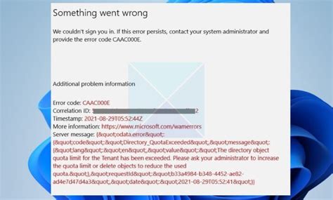 Caac000e Device Cap Or Limit Reached Error In Microsoft 365