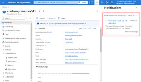 importieren und exportieren von daten in azure managed redis azure