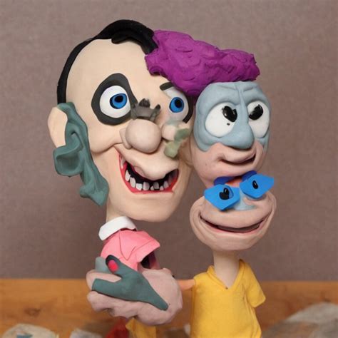 Claymation Character Devin Montes Smiling Cartoon Head Arthubai