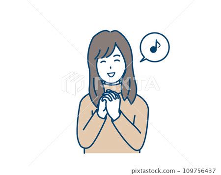 Illustration Of A Rejoicing Young Woman Stock Illustration [109756437