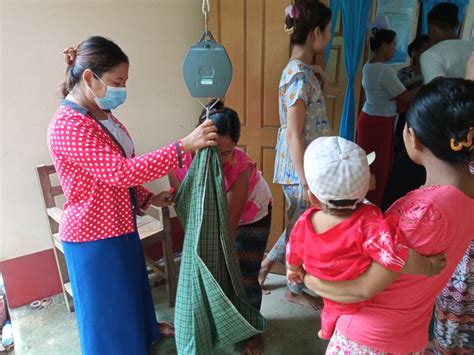 ရွှေသောင်ယံမြို့၊ တျေးလက်ကျန်းမာရေးဌာနခွဲတွင် အသက် ၂ လမှ ၁ နှစ်ခ