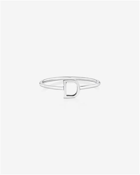 D Initial Ring In Sterling Silver