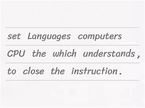 Low Level Programming Languages Definition Unjumble