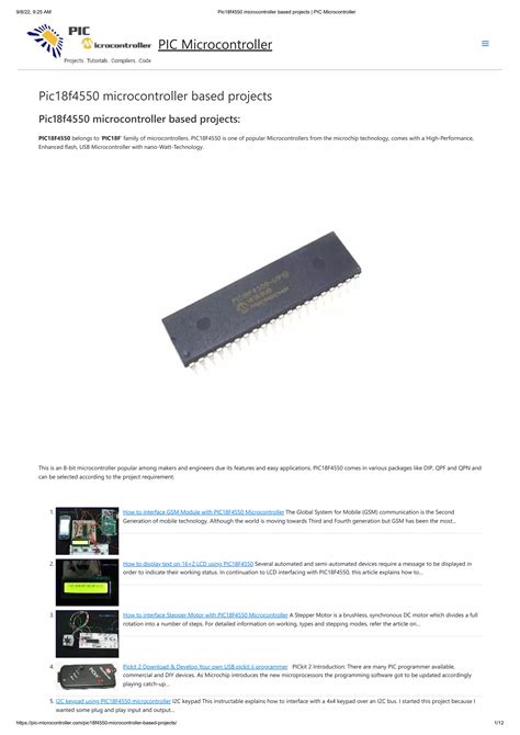 Pic18f4550 Microcontroller Based Projects Pic Microcontrollerpdf