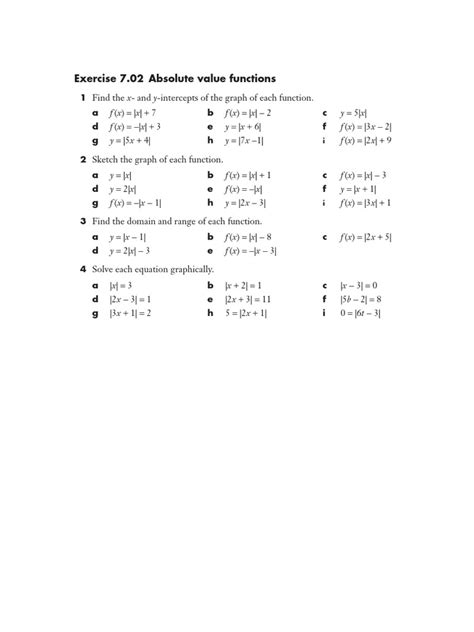 Absolute Value Functions Pdf Function Mathematics Mathematical