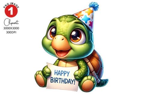 Turtle Birthday Clipart Happy Birthday Graphic By Thedigitalstore247 · Creative Fabrica