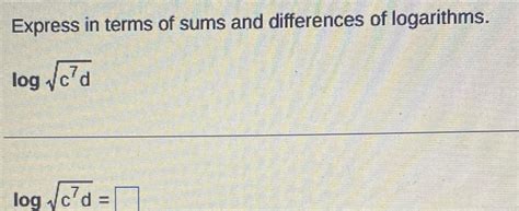 Solved Express In Terms Of Sums And Differences Of Chegg Com