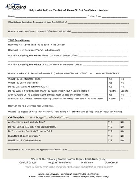 Fillable Online New Clinical Interview Form Fax Email Print Pdffiller