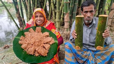 Traditional Chungi Pitha Recipe Famous Evening Snacks Chunga Pitha Bongulo Pitha Bamboo