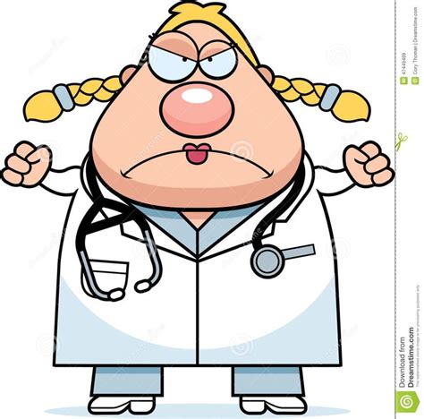 Angry Cartoon Doctor Stock Vector Illustration Of Woman 47449409