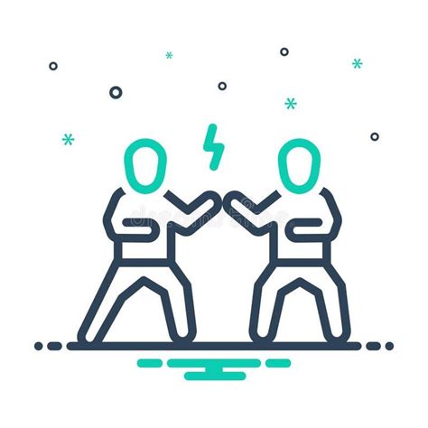 Mix Icon For Encounter Combat And Confrontation Stock Vector