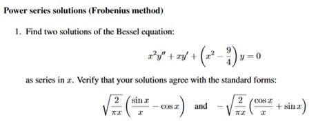 Solved Power Series Solutions Frobenius Method 1 Find Two