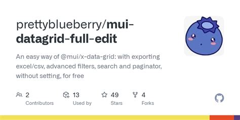 Github Prettyblueberry Mui Datagrid Full Edit An Easy Way Of Mui X